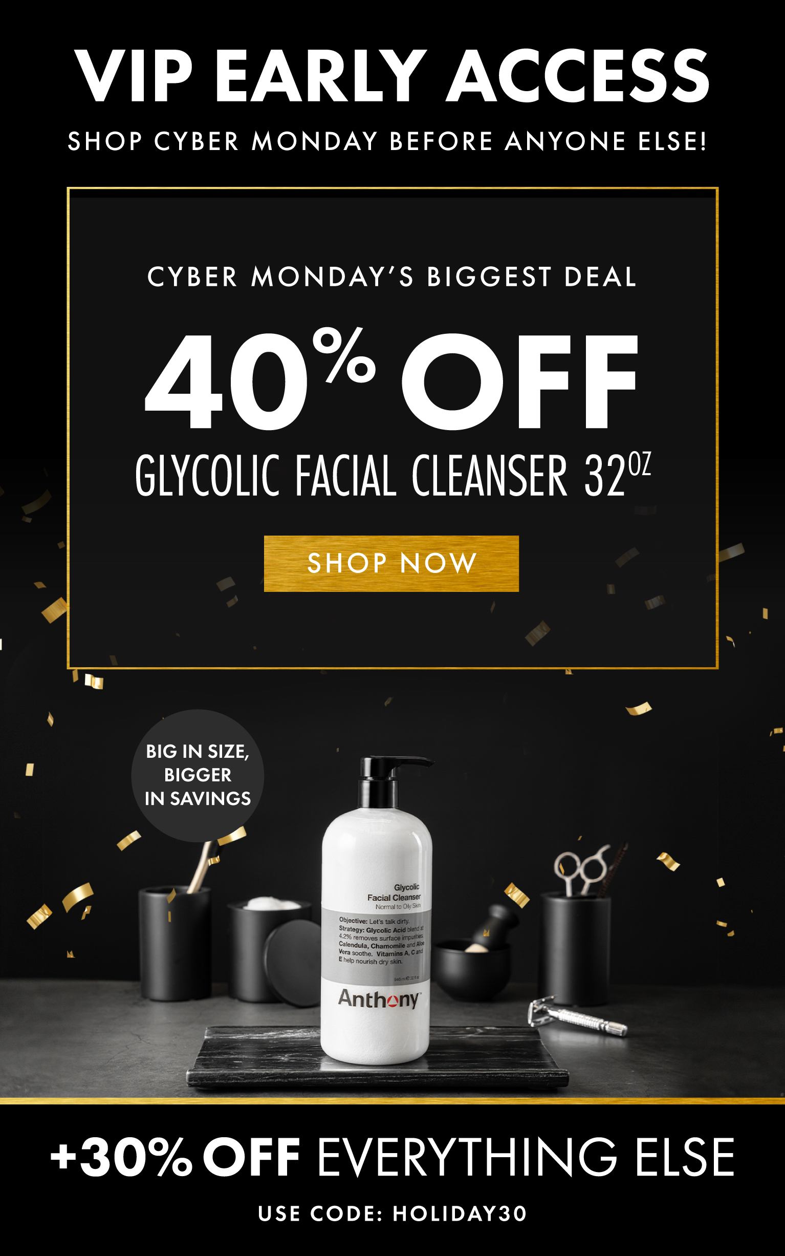 Anthony: VIP CYBER MONDAY Early Access! 👏 | Milled