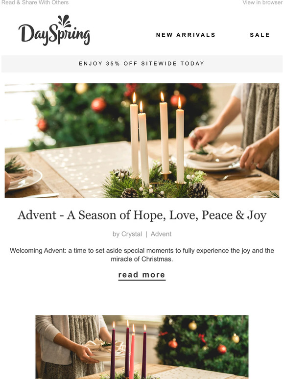 DaySpring: Advent: A Season of Hope, Love, Peace, & Joy | Milled