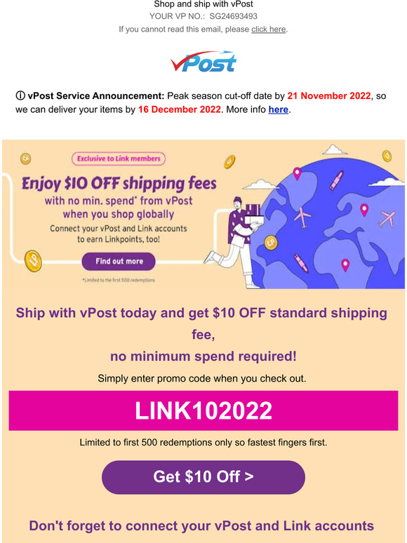 vPost: Connect your vPost and Link accounts together to earn Linkpoints! | Milled