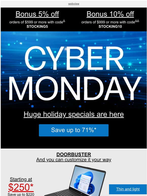 HP: SALE ALERT! Cyber Monday specials are here. | Milled