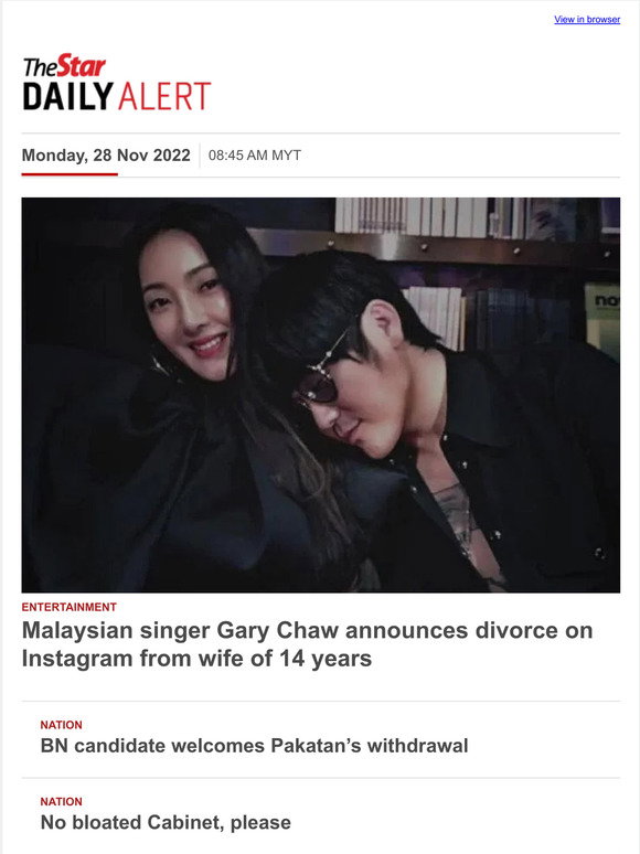 The Star: Malaysian singer Gary Chaw announces divorce on Instagram ...