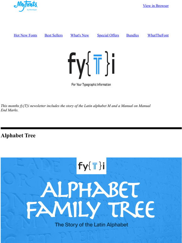 MyFonts: Alphabet Family Tree Letter M | Milled