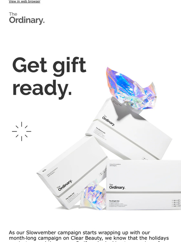 The Ordinary: Holiday Shipping: First cut off soon. | Milled