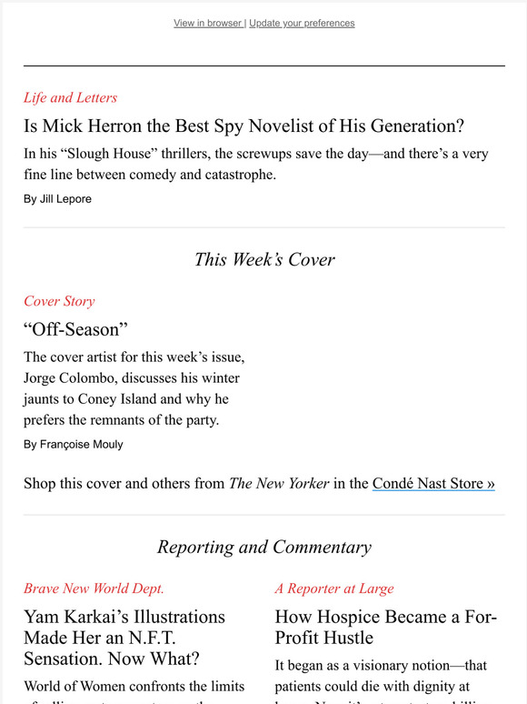 The New Yorker: This Week’s Issue: How Mick Herron Reinvented the Spy ...