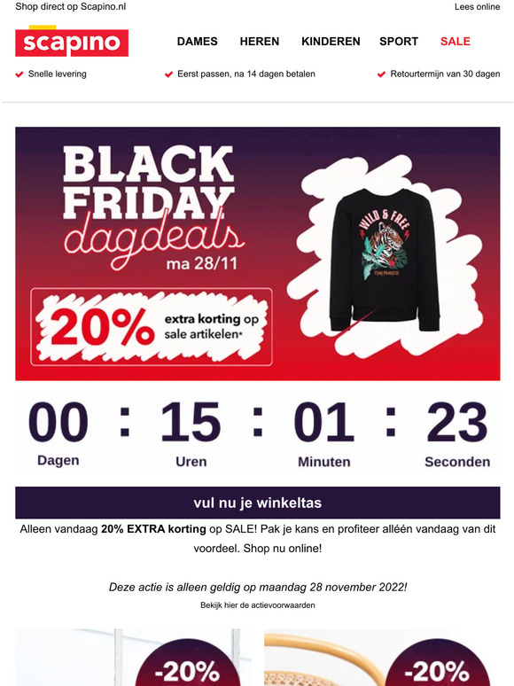 Scapino: 20% EXTRA korting op sale! | Milled