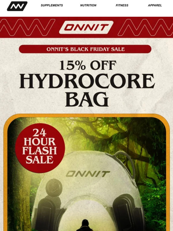 Onnit: Time's Almost Up! Don't Miss 15% Off HydroCore Bags | Milled