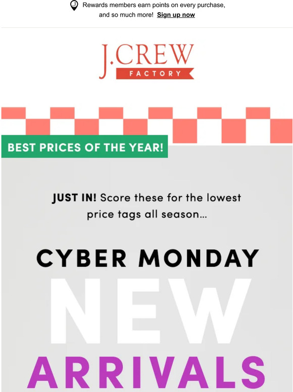 J.Crew: NEW CYBER ARRIVALS ARE HERE 🔥 Snag ’em at 60% off, aka the ...