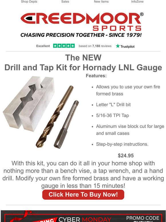Creedmoor Sports: NEW Drill and Tap Kit For Hornady LNL Gauge! | Milled