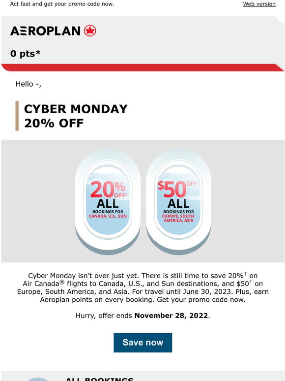 Air Canada: There’s still time to save 20% on base fares! | Milled