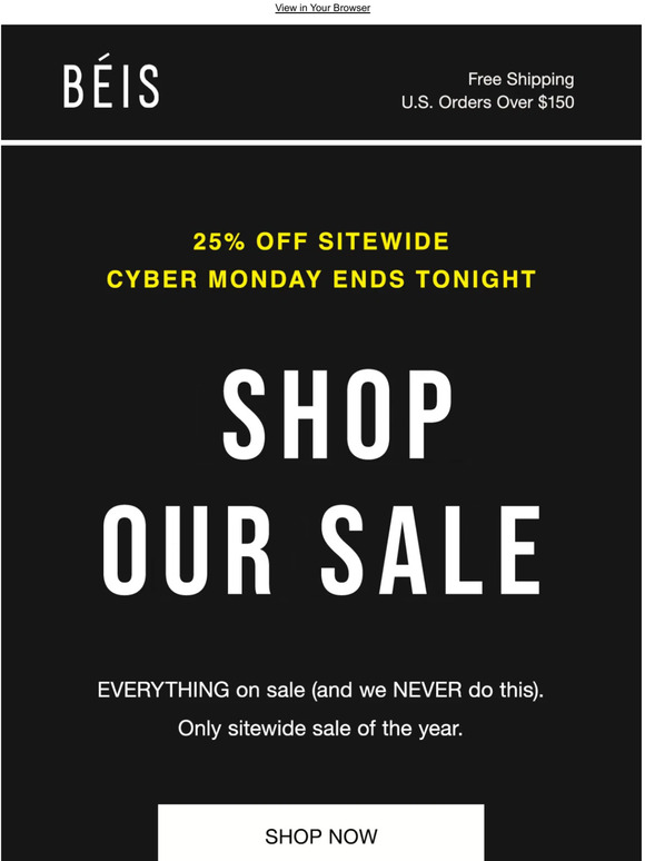 Beis Travel Email Newsletters: Shop Sales, Discounts, and Coupon Codes