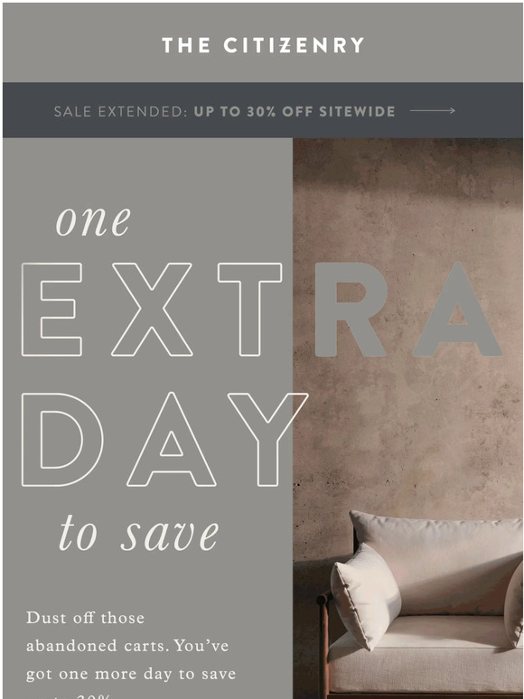 The Citizenry: One extra day for up to 30% off | Milled