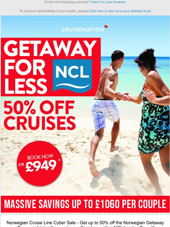 Cruise Nation: Getaway for less - 50% off Cruises | Milled