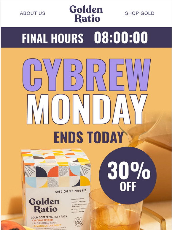 Golden Ratio: Cybrew Monday is Extended. | Milled