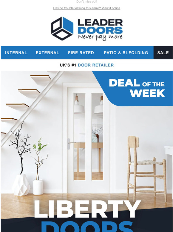 Leader Stores: WEEKLY DEAL | Liberty White Primed Door Collection ...