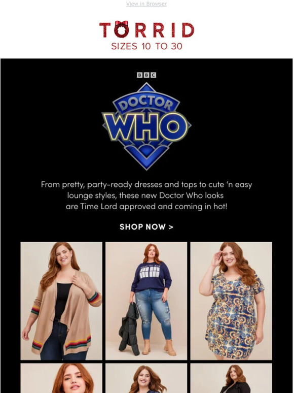 Torrid: RUN! Don’t walk—New Dr. Who styles are IN! 💫 | Milled