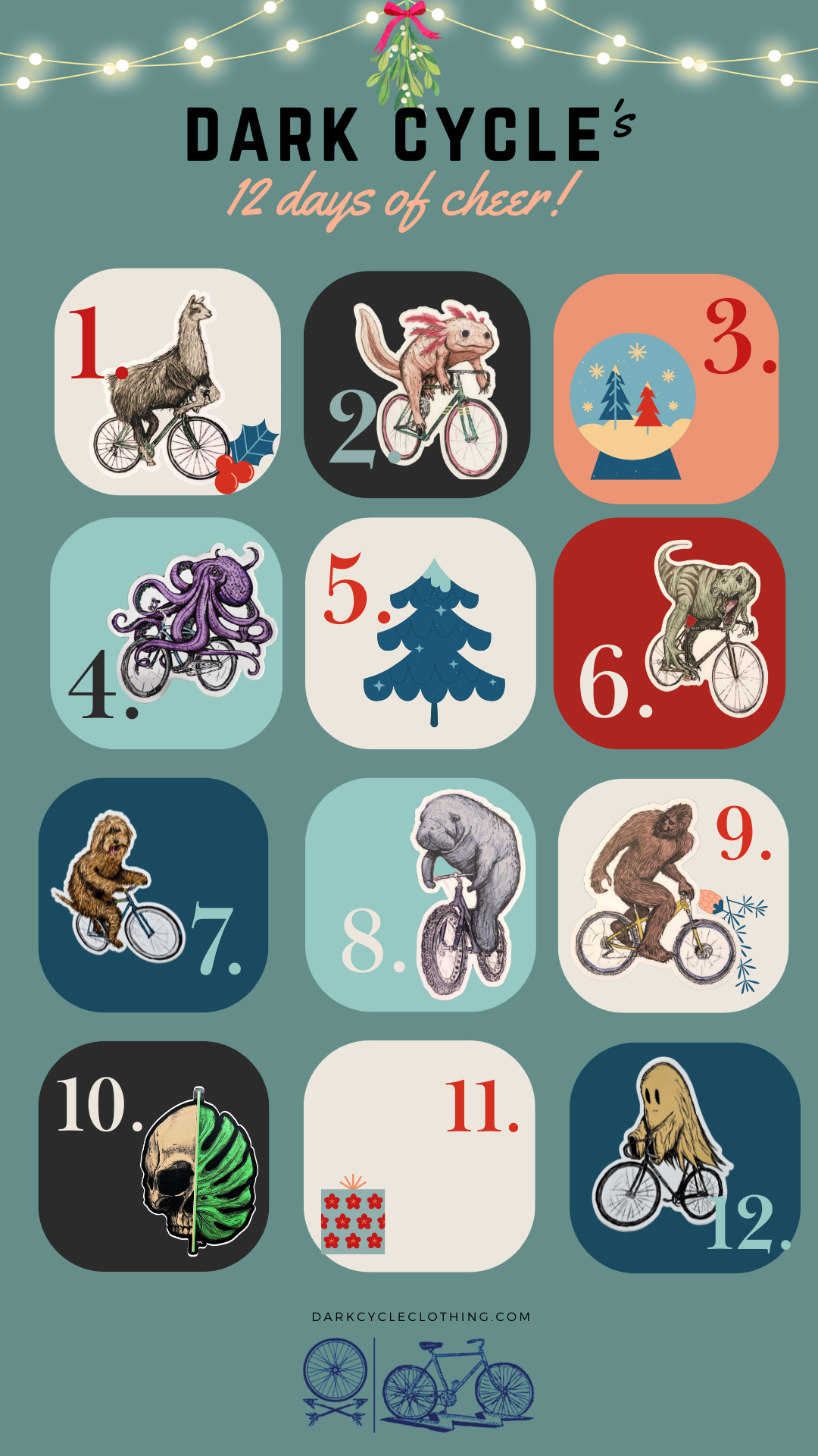 Dark Cycle Clothing: Peek inside to preview 12 days of cheer! ⚡ + Cyber ...