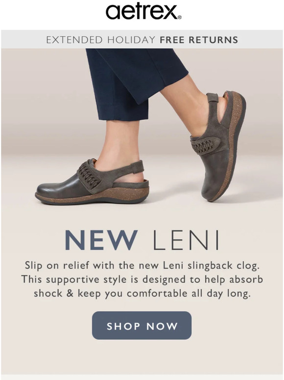Aetrex: NEW STYLE: Slingback Leather Clogs with Cushioning ☁ | Milled