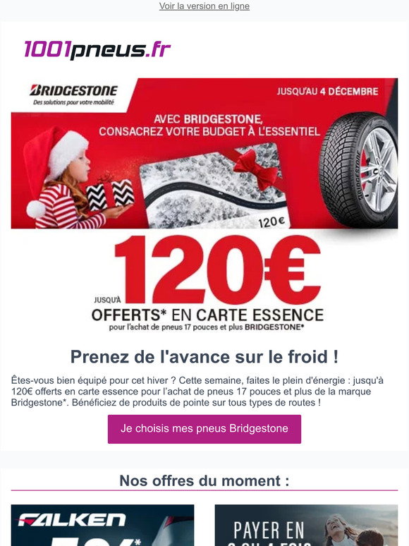 1001 pneus: ⛽ C'est déjà noël : jusqu'à 120€ en carte essence avec ...