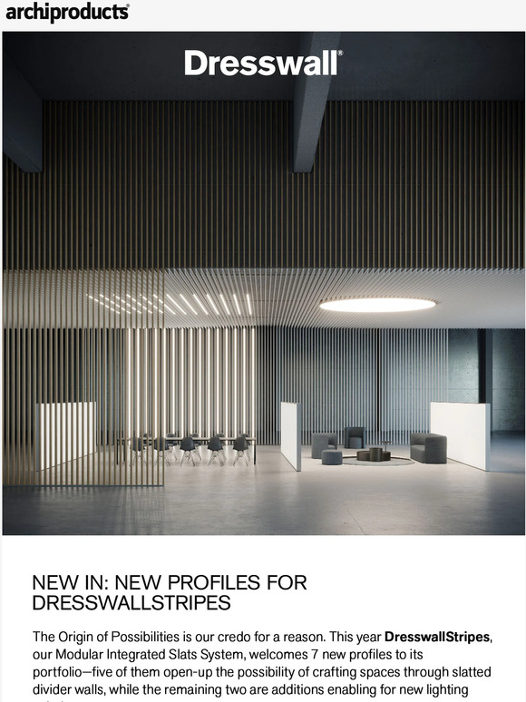 Archiproducts: Integrated modular slat system, DresswallStripes: space ...