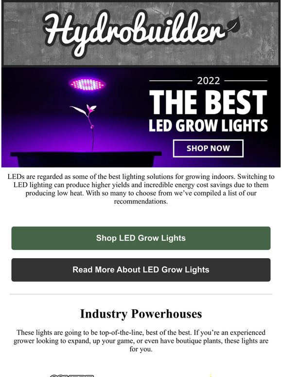 Hydrobuilder: Our Favorite LED Grow Lights of 2022! 💡 | Milled