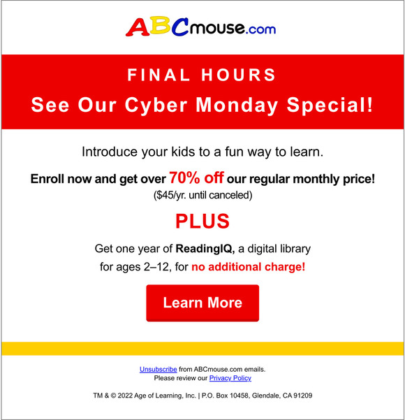 ABCmouse: Final Hours! Don't Miss Out! | Milled