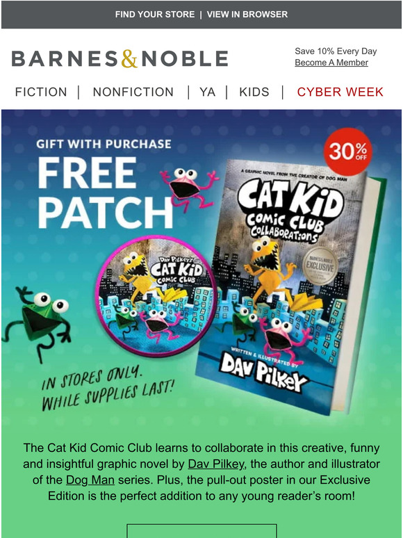 Barnes & Noble: Cat Kid, Dog Man & More Dav Pilkey | Milled