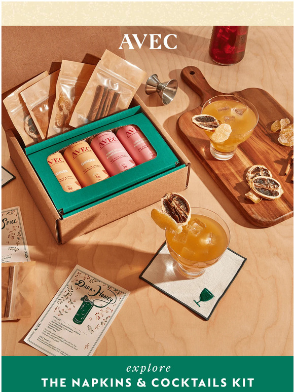 AVEC DRINKS: Meet the Napkins and Cocktails Holiday Drink Kit 🎁 | Milled