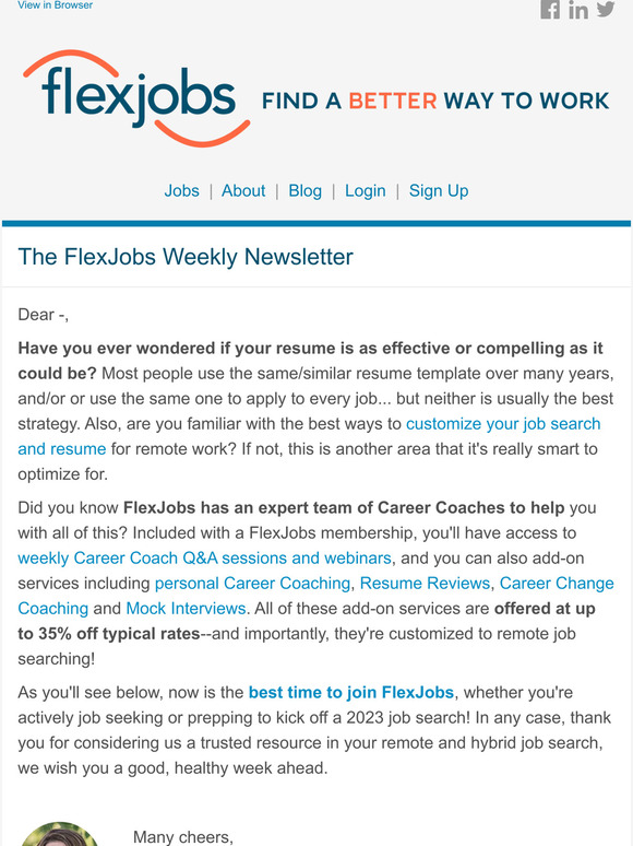 FlexJobs: 10 Fun Remote Jobs That Are Hiring | 7 Resume Tips for ...