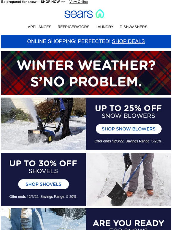 Sears: There's Snow Time Like the Present to Save Up to 25% on Select ...