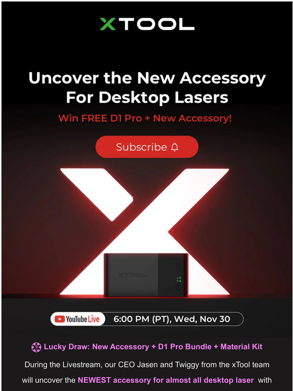 xTool: 👀 Get a First Look at the New xTool Tonight! | Milled