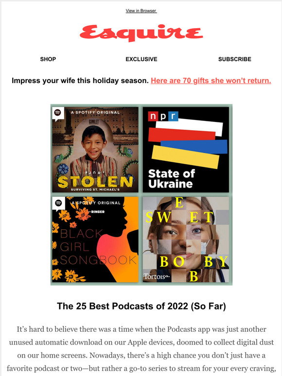 Esquire: The 25 Best Podcasts of 2022 (So Far) | Milled