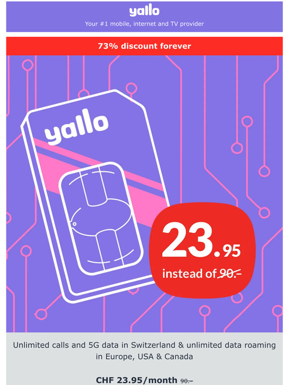 Yallo: Cyberweek offers are here: don't let them go! 💸💜 | Milled