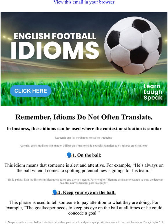 Learn Laugh Speak: 22 Football Idioms you can use in work situations🤔 ...