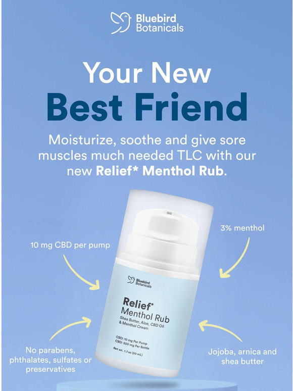 Bluebird Botanicals: Introducing: Our new Relief* Menthol Rub! | Milled