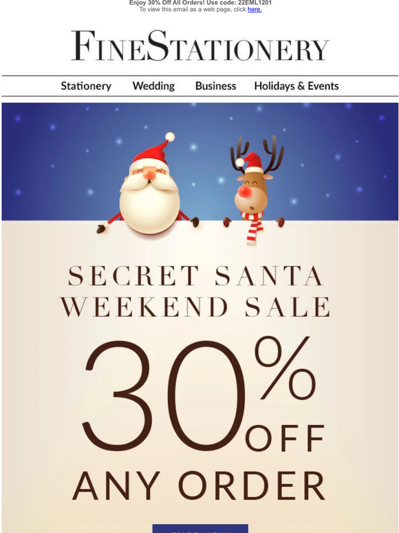 FineStationery: Shhh…Santa's Secret Sale! | Milled