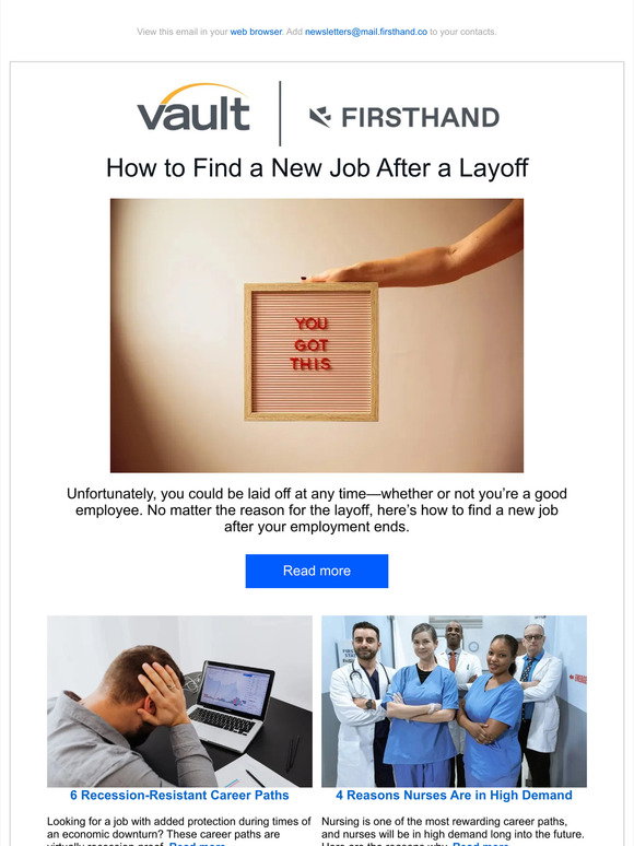 Vault: Finding a Job After a Layoff + 6 Recession-Proof Career Paths ...