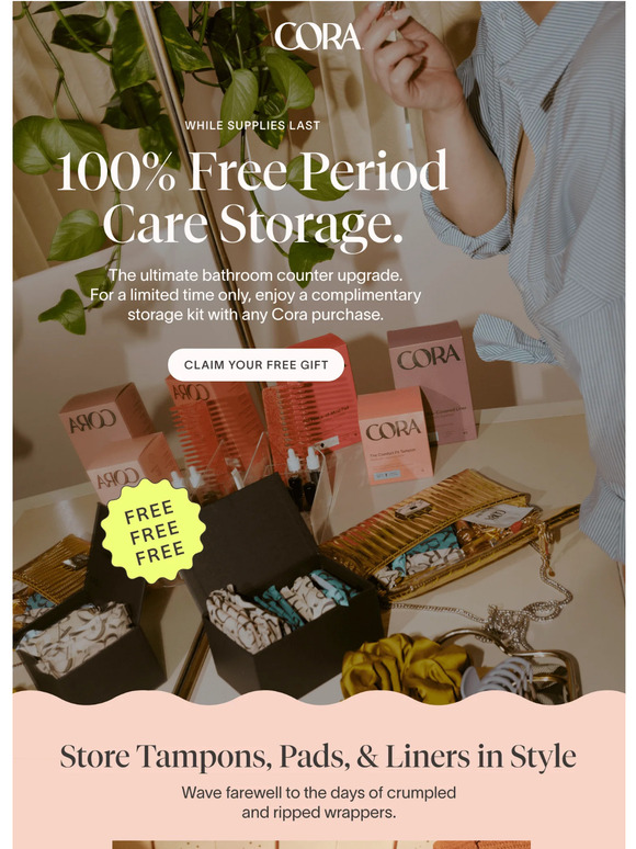 Cora: Ending Soon... Free Period Care Storage | Milled