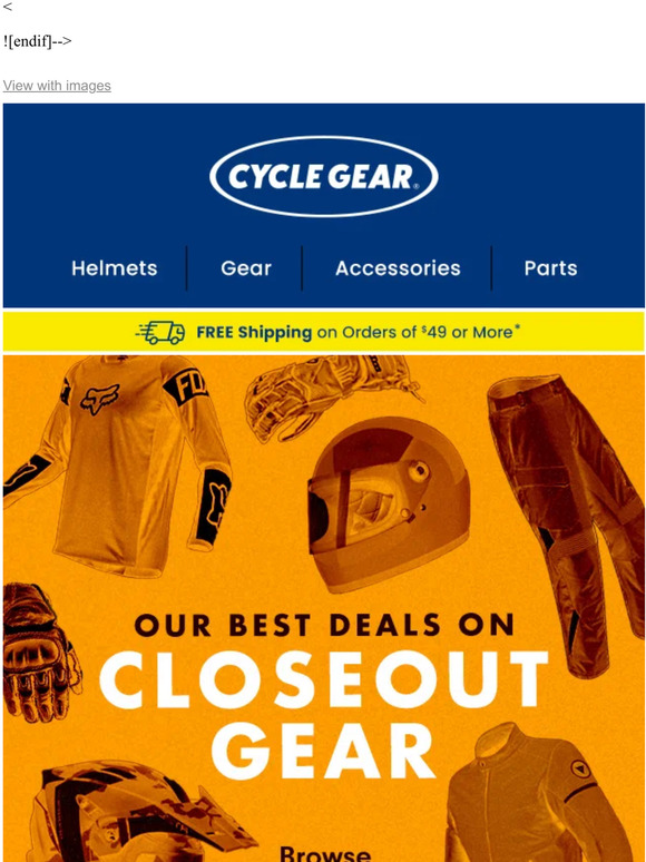 Cycle Gear: Going Fast! Closeout Gear Deals | Milled