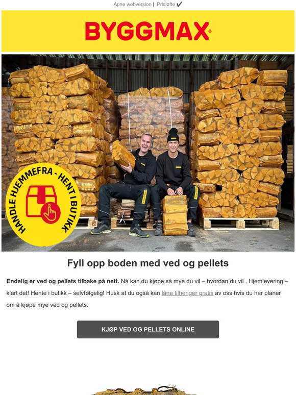 Byggmax: Kjøp ved og pellets på nett! 🔥 | Milled