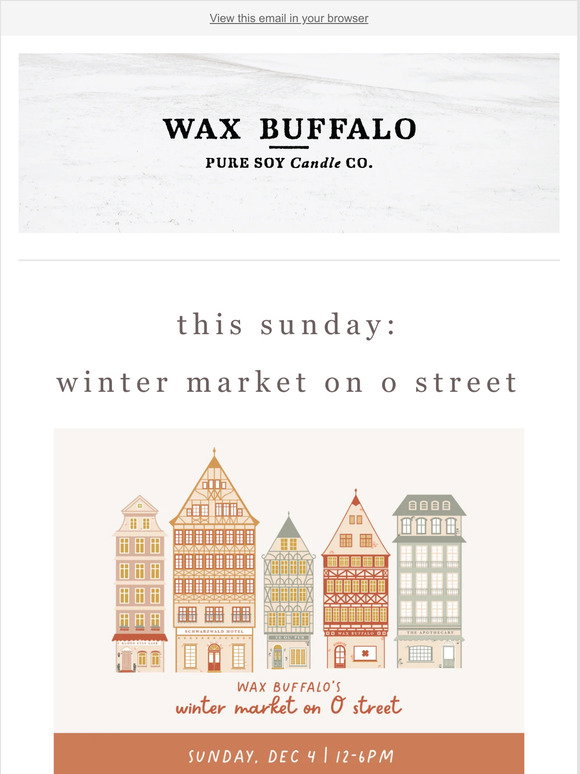Wax Buffalo: It's finally here!! Wax Buffalo's Winter Market on O ...