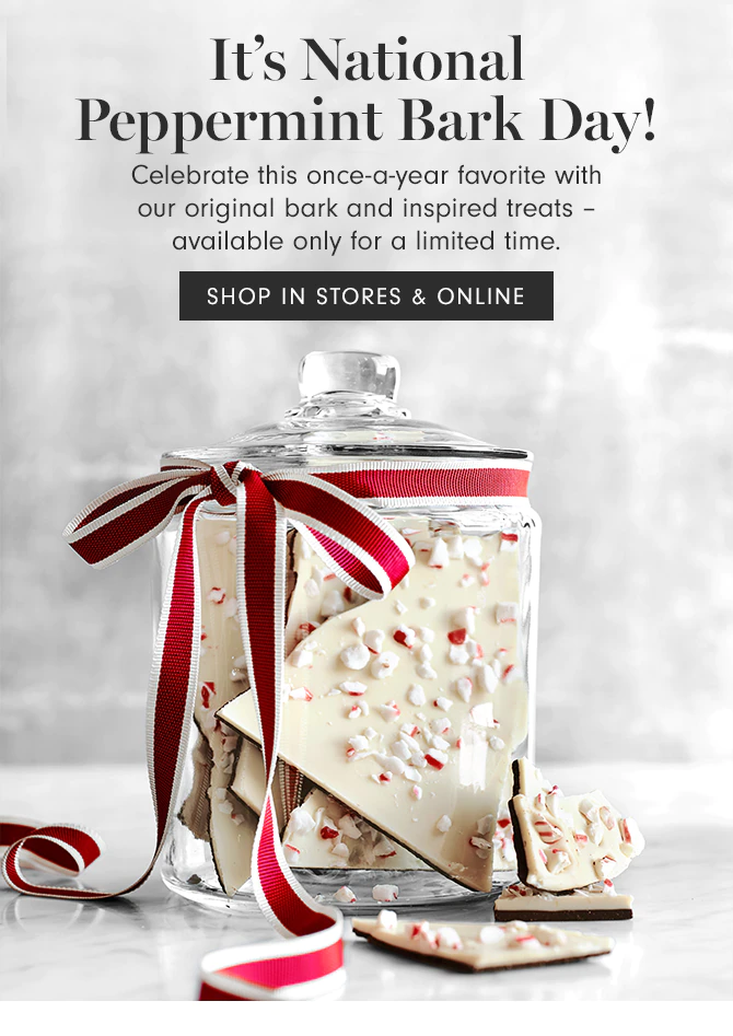 Williams Sonoma: It's National Peppermint Bark Day! Celebrate this once ...