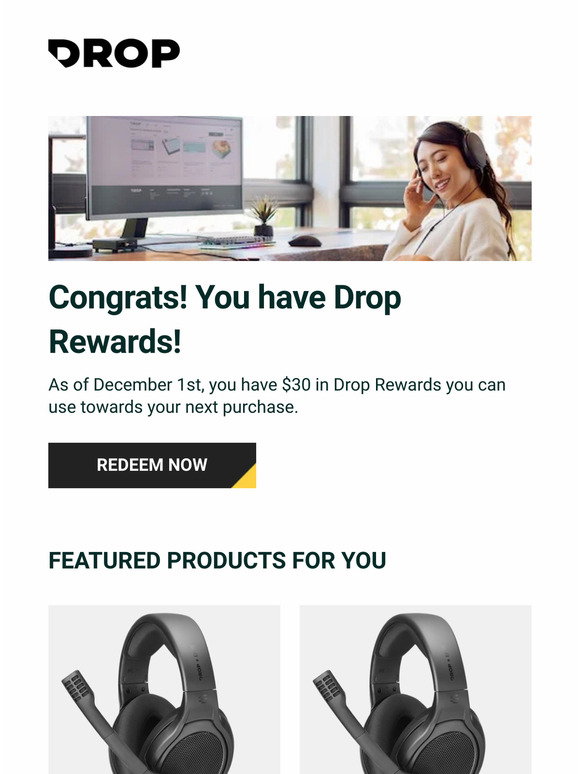 Drop: You have $30 in rewards! | Milled