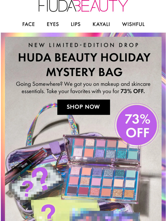 Huda Beauty: INTRODUCING OUR HOLIDAY MYSTERY BAG 🎁 | Milled