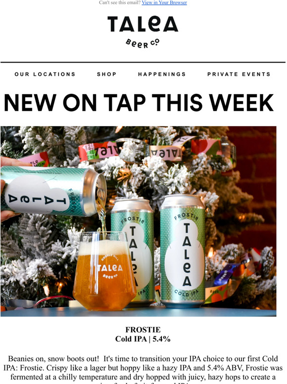 Talea Beer: FROSTIE Cold IPA for Frosty Days ️ | Milled