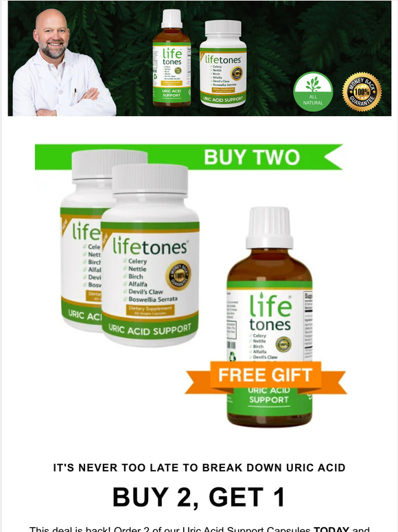 Lifetones: Break Down Your Uric Acid | Milled