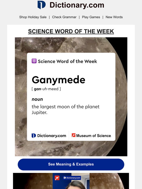 Dictionary.com: Ganymede | Science Word Of The Week | Milled