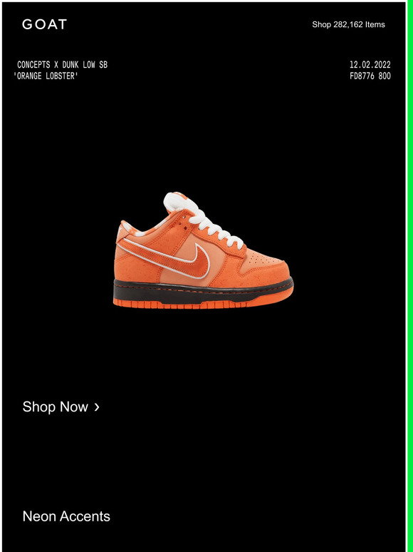 GOAT: [SEED] Just Dropped: Concepts x Dunk Low SB 'Orange Lobster ...