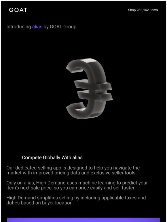 GOAT: [SEED] Pricing and market data, only on alias | Milled