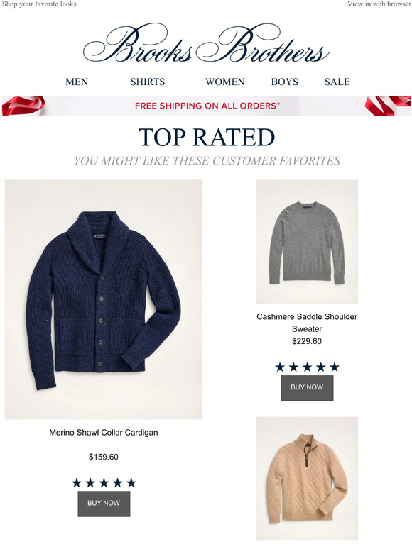 Brooks Brothers: ★ Top-rated items we think you'll like ★ | Milled