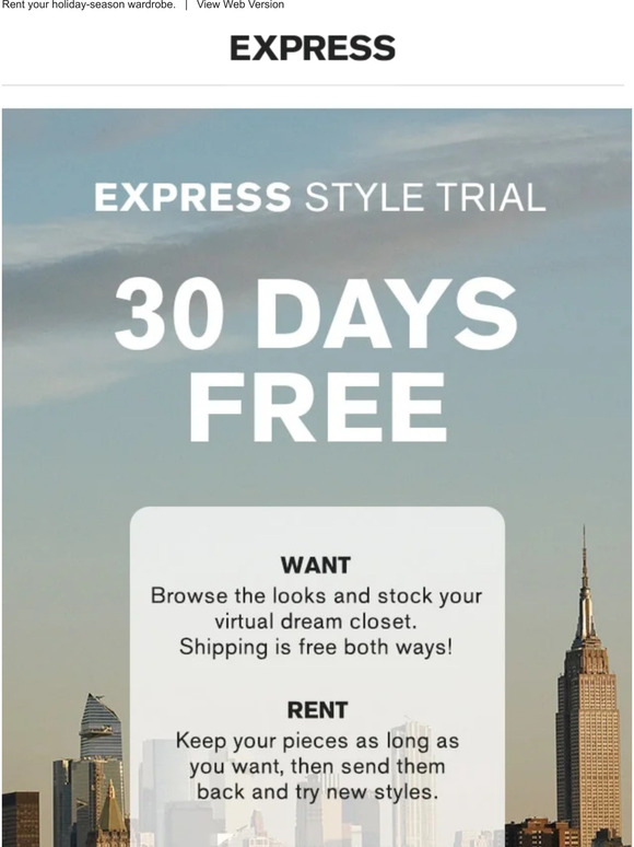 Express: A whole month of Style Trial, for FREE | Milled